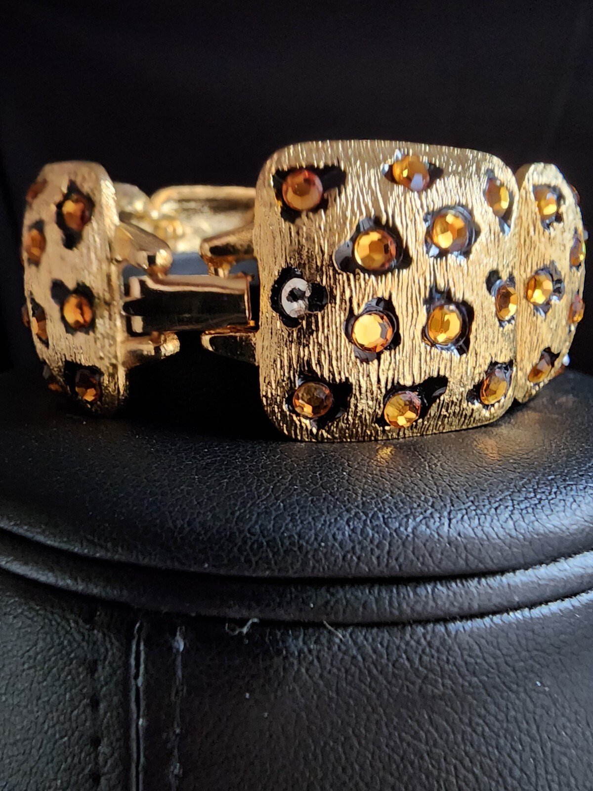 Vintage 1980s Signed CRAFT Leopard Print Rhinestone P… - Gem