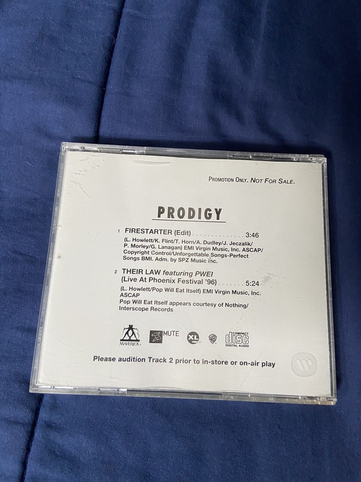THE PRODIGY PROMOTIONAL CD SINGLE FIRESTARTER THEIR LAW NFS ...