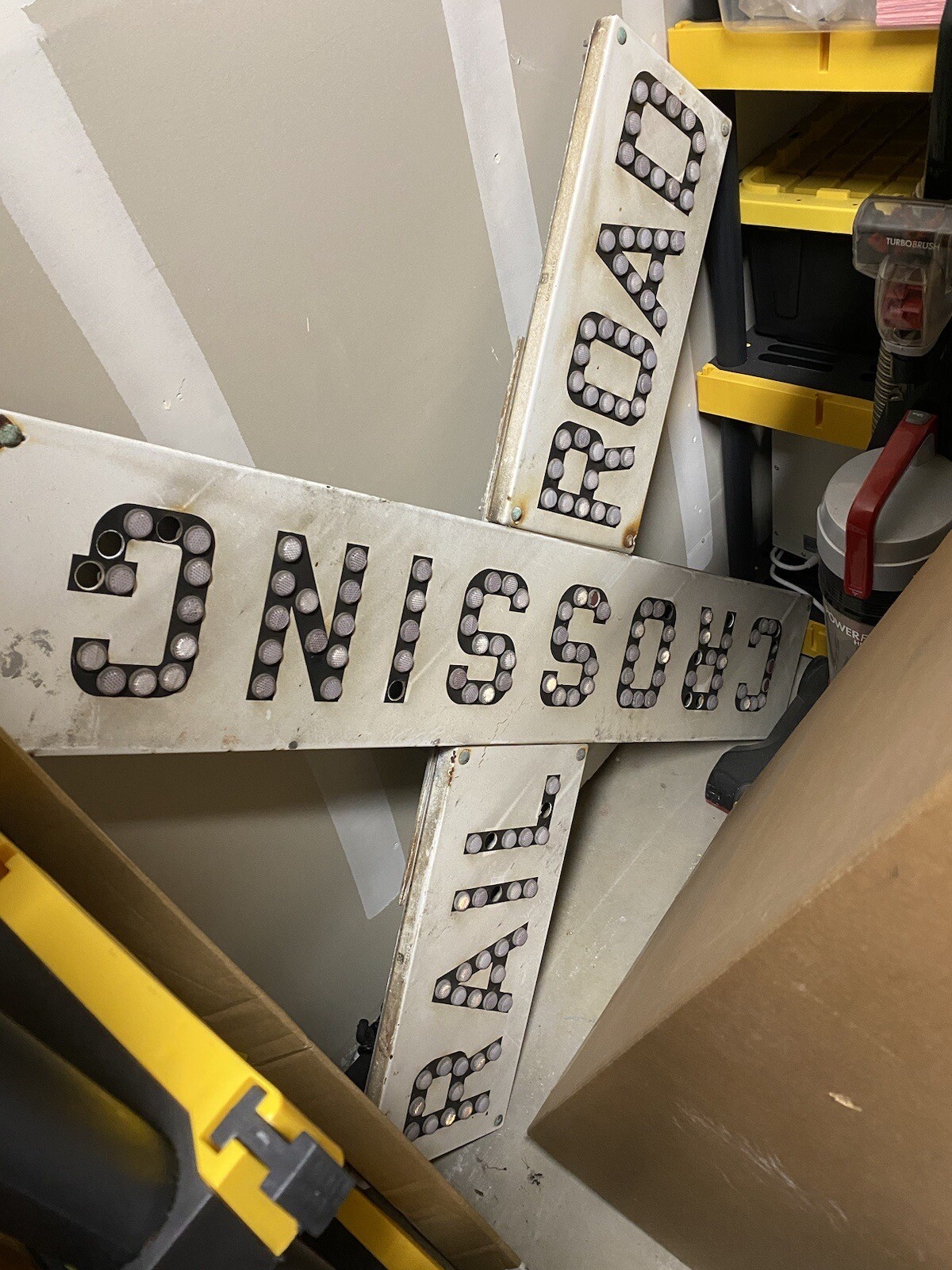 Vintage 48"x48" Railroad RR Train Crossing Crossbuck Sign w/Reflectors ...