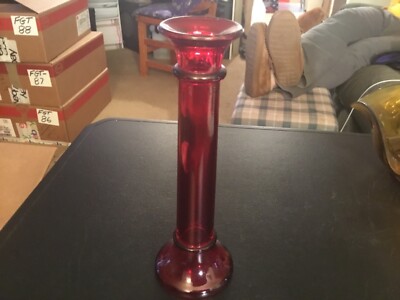 Vase Tall Red Glass | eBay