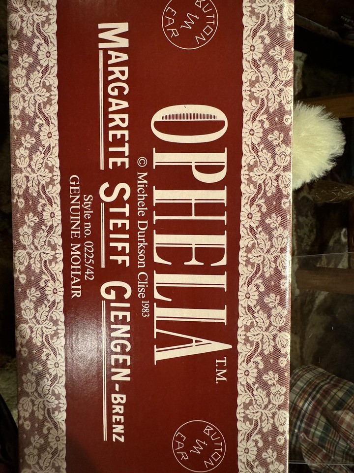 Steiff Teddy Bear Ophelia 1983 Style No 0225/42 Michele Durkson Clise ...