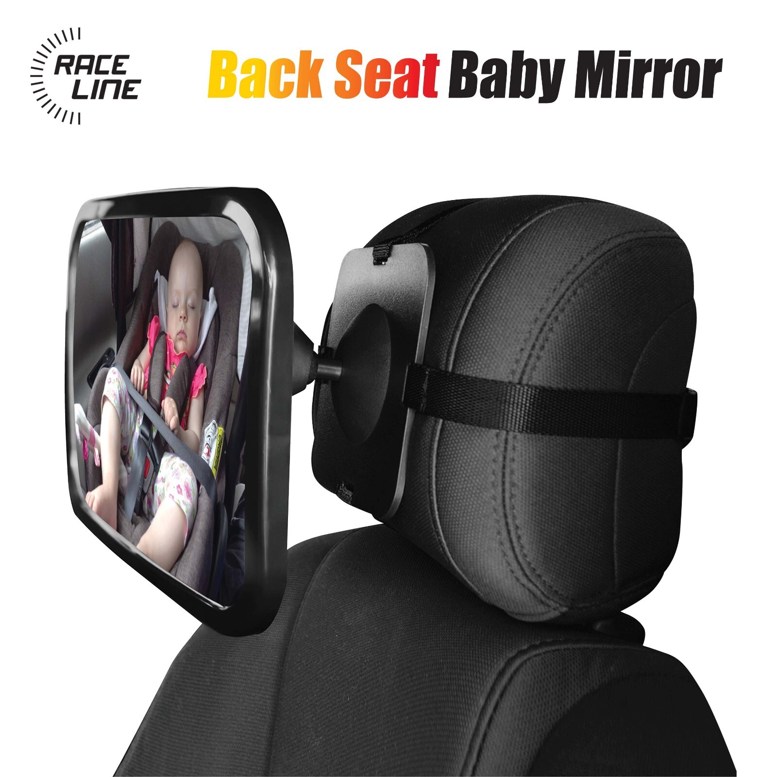 Baby Back Seat Safety Mirror for Car Headrest, Rear Seat Child Mirror ...