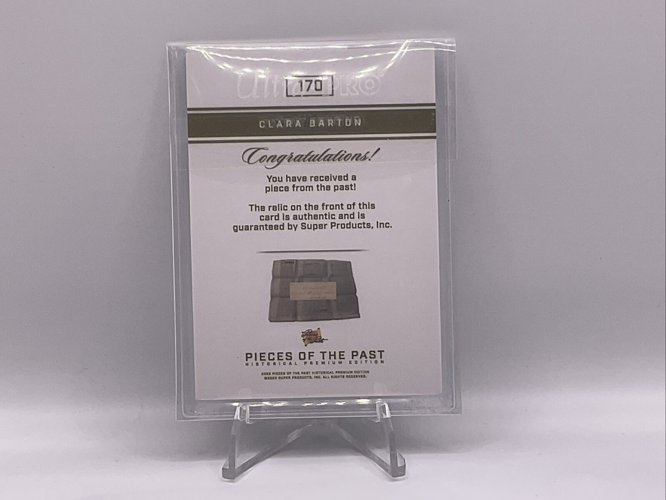 2023 Pieces Of The Past Historical Premium Edition CLARA BARTON Relic ...