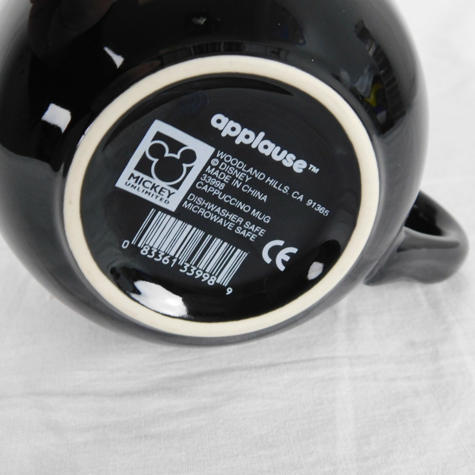 Applause Minnie Mouse Cappuccino Black Mug Heart Bow Microwave ...