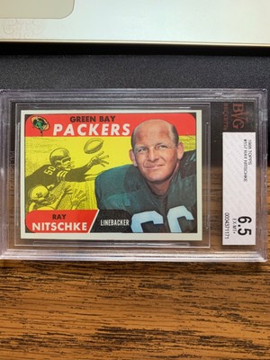 1968 TOPPS FOOTBALL CARD RAY NITSCHKE GREEN BAY PACKERS ALL PRO GRADED ...