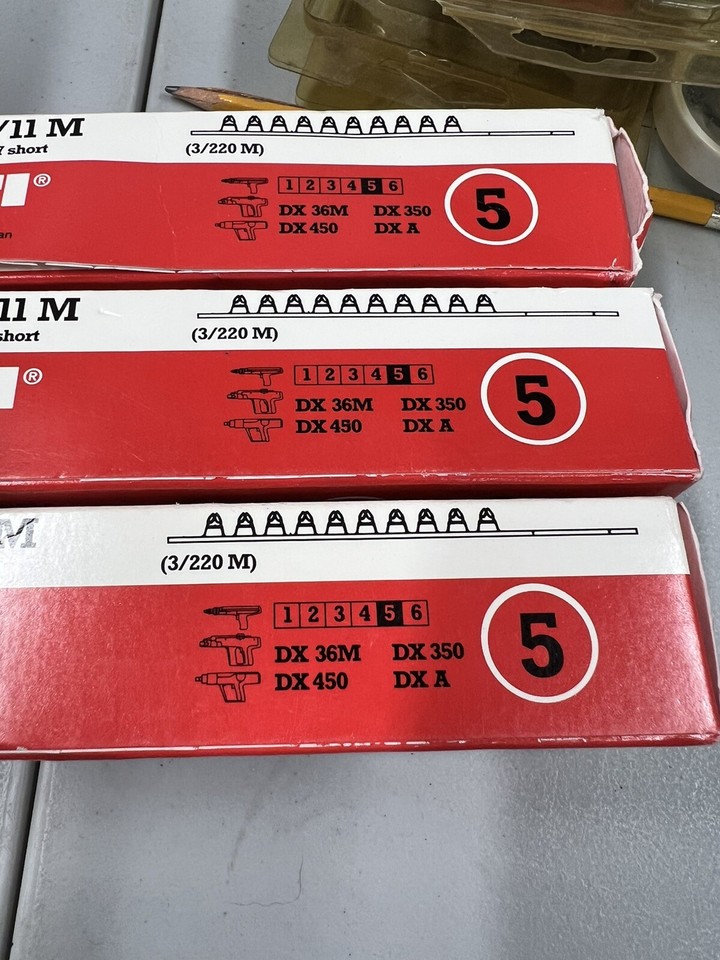 3+ Boxes (350+shots) .27 cal Hilti DX350 Cal. 6.3/10M Short Red #5 ...