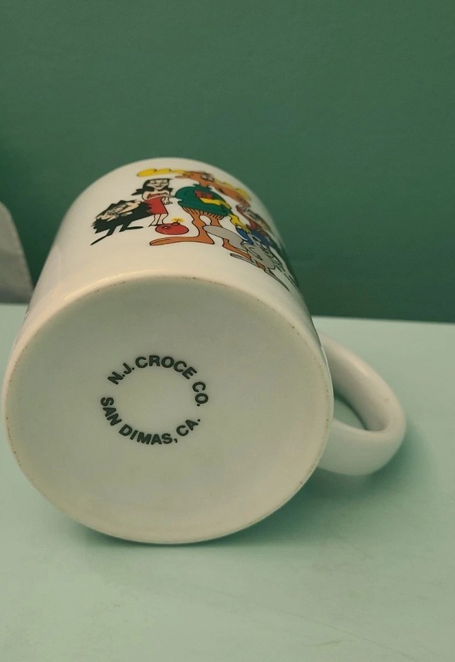 Vintage Rocky & Bullwinkle Coffee Mug Ceramic Cup 1986 N. J. Croce Co ...
