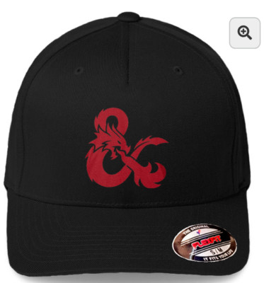 Dungeons And Dragons Logo Black Hat Flexfit Baseball Cap Printed Emblem ...