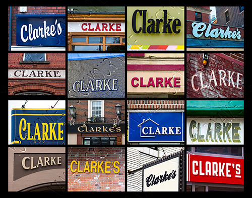 CLARKE Name Poster featuring photos of actual signs | eBay