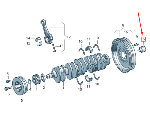 VOLKSWAGEN CRAFTER 2F MK1 CRANKSHAFT NEEDLE BEARING 076105313 076-105 ...