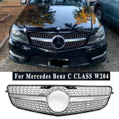 Diamond Style Front Grill For Mercedes Benz C CLASS W204 C180 C200 C300 ...