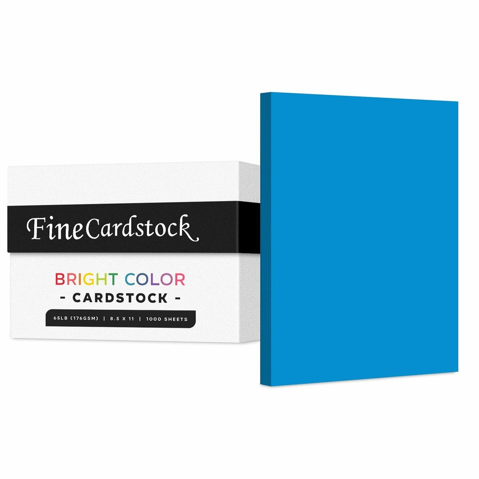 8.5 x 11" Premium Colored Card Stock Paper - 65lb Cover - Case of 1000 ...