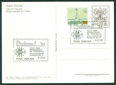 Vatican City Philatelic Show Postcard: Europa 84 | eBay