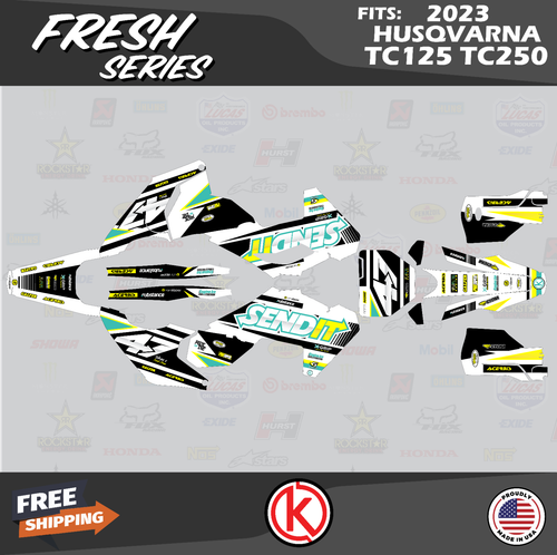 Graphics Kit for Husqvarna Motocross TC125 TC250 (2023+) Fresh Series ...