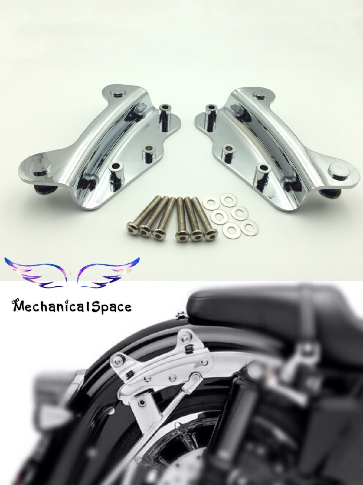 Motorcycle Chrome Detachable 4 Point Docking Hardware Kit Harley ...