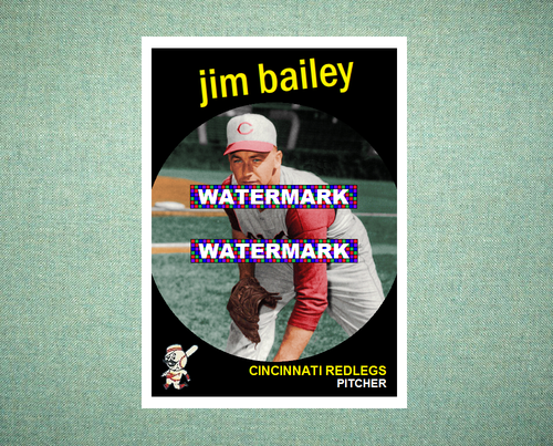 Jim Bailey Cincinnati Redlegs 1959 Style Custom Baseball Art Card | eBay