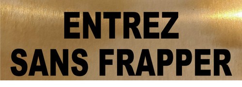 ENTREZ SANS FRAPPER Plaque de porte en aluminium couleur OR | eBay