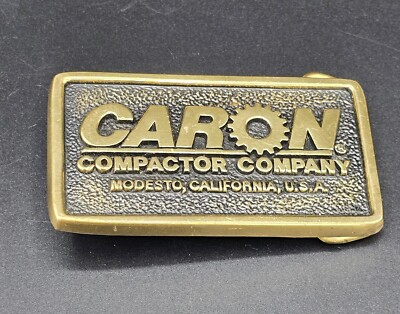 Vintage Caron Compactor Company Modesto CA Solid Brass Belt Buckle Made ...