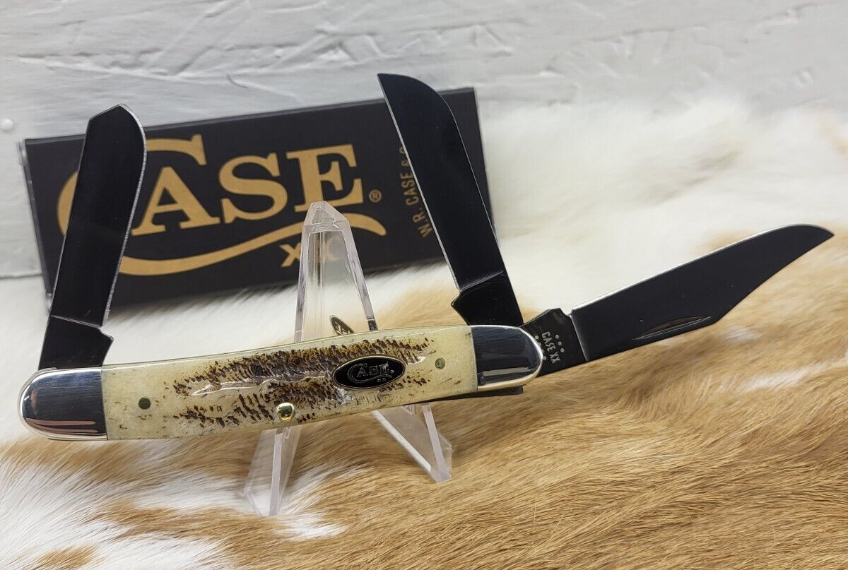 Case XX Stockman Vintage Bone Black PVD Stainless Pocket Knife USA ...