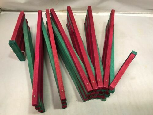 Vintage Christmas Tree Border or Display Wood Fences Set of (2) Red and ...