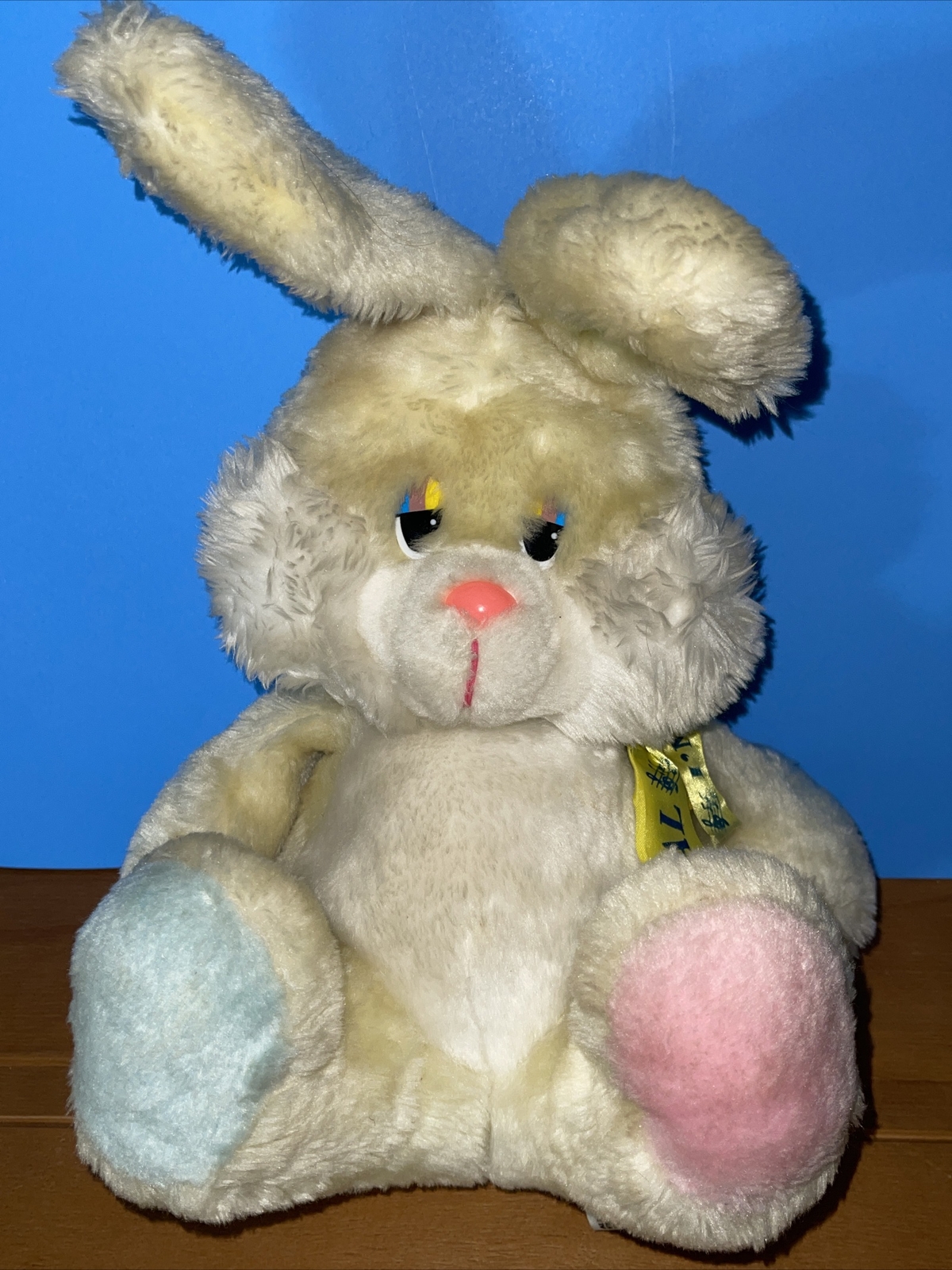 Vintage Bee International 14” Musical Easter Bunny Plush Yellow Stuffed ...