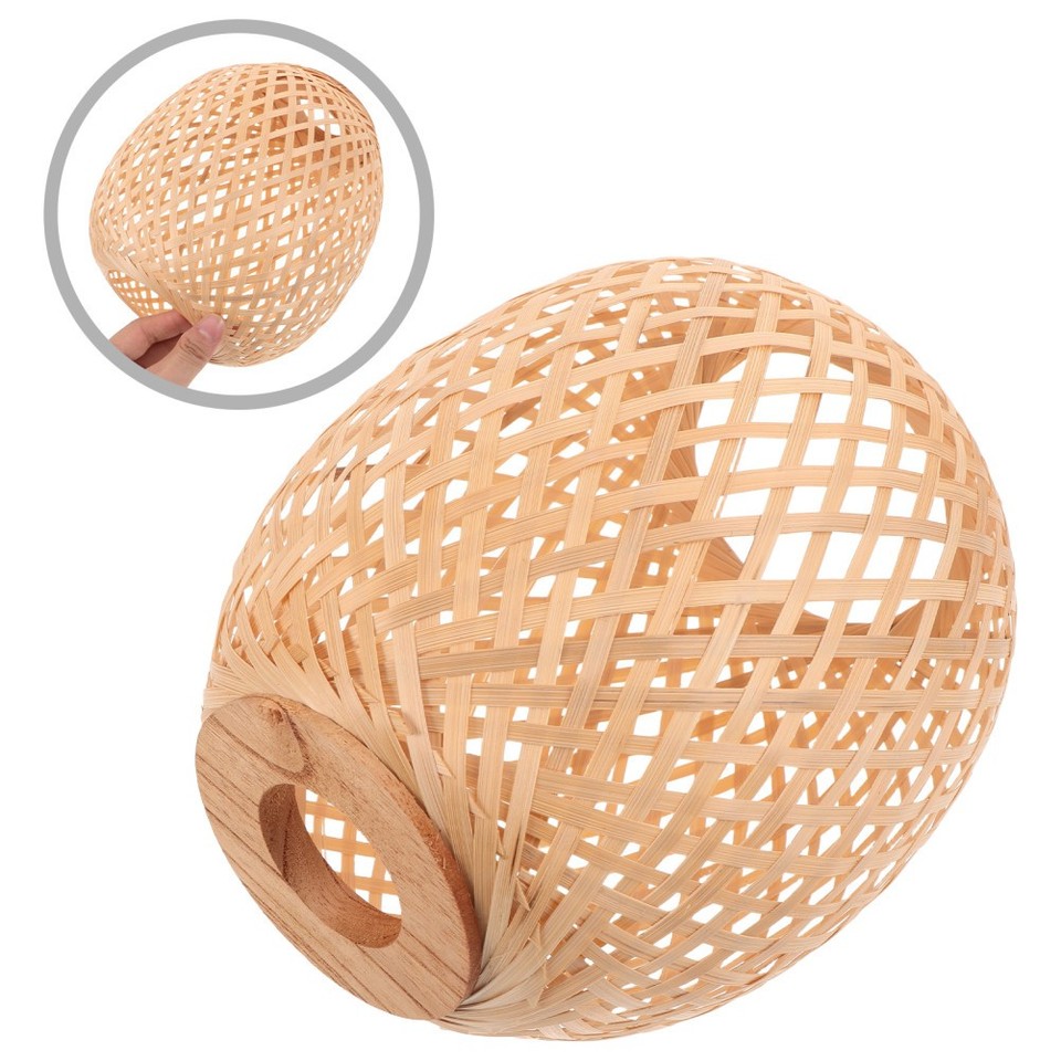 Bamboo Lamp Shade: Handwoven Bamboo Pendant Lampshade For Rustic Dining ...