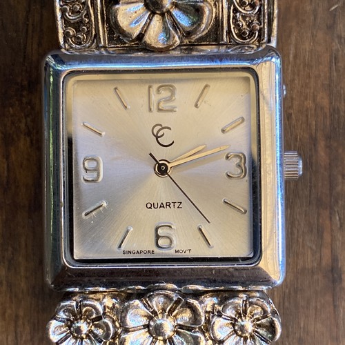 Charming Charlie Square Dial Stretch Flower Pattern Ladies Fashion ...