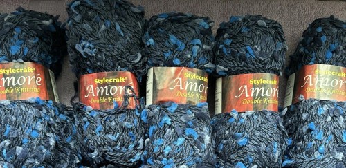 Stylecraft Amore DK Yarn - Atlantis - Blues 5x50g balls Navy Blue With ...