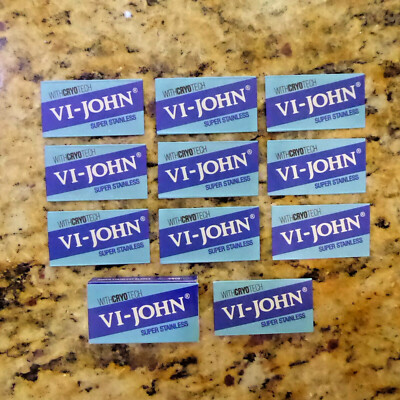 10 Vi-John Super Stainless Double Edge Razor Blades | eBay