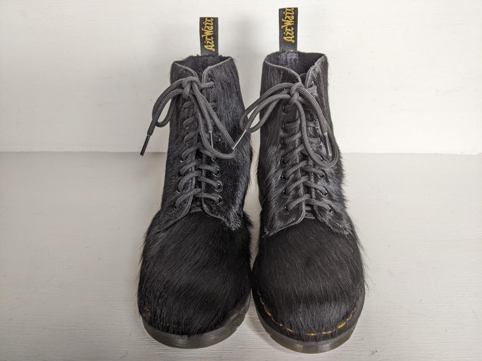 #2 DOC DR. MARTENS HORSEY BLACK LONG HAIR BOOTS PONY … - Gem