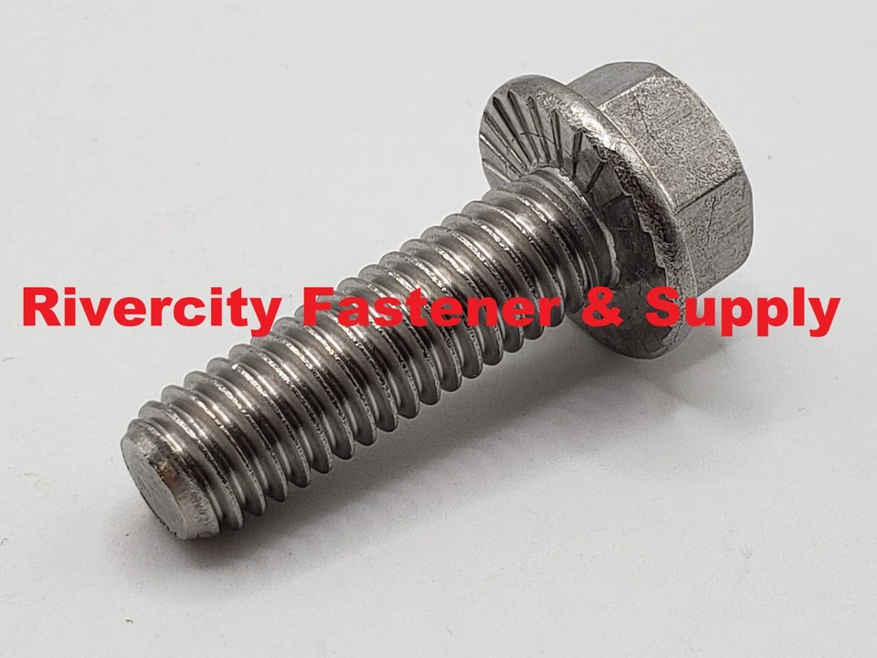 3/8-16x1-1/4 Flange Bolts 3/8x16 x 1-1/4" Stainless Steel Screws 3/8-16 ...