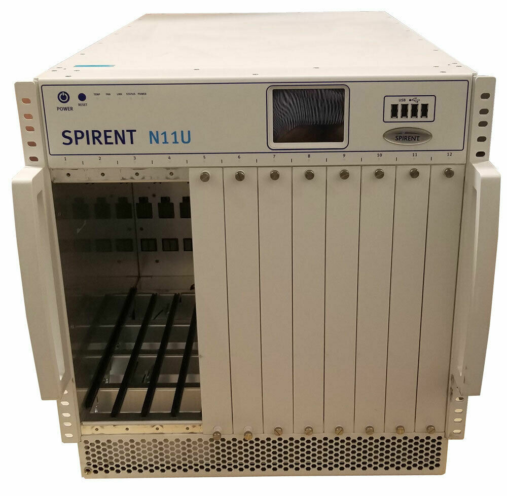 Spirent N11U Mainframe Chassis with (2)CM-1G-D12 (1) MX2-10G-S4 modules ...