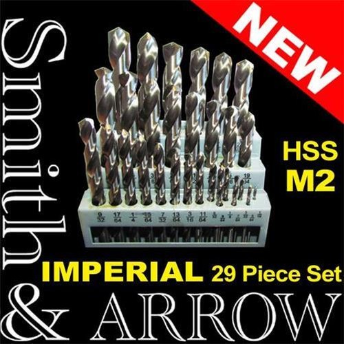 29PCE DRILL BIT SET IMPERIAL M2 HSS METAL STEEL TWIST HIGH SPEED SHANK ...