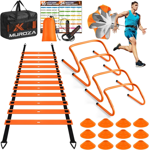 Agility Ladder Speed Training Equipment Set-20Ft Agility Ladder,12 ...