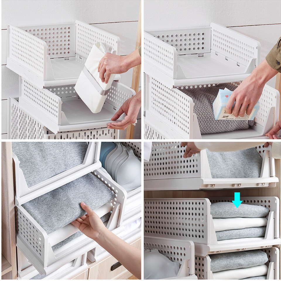 Stackable Detachable Wardrobe Plastic Clothes Storage Drawer Organizer ...