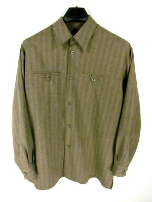 Pronti Collection by Phita Men's Shirt Size XXL Brown Stripes Button ...