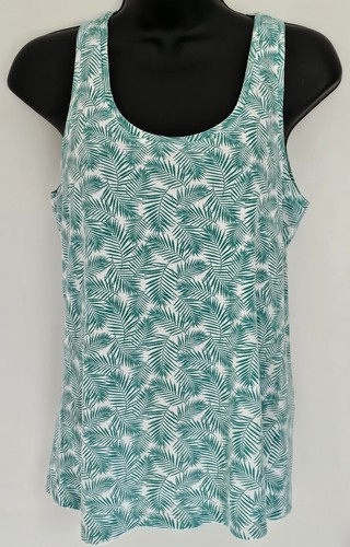 Ladies Turquoise & White M&Co Sleeveless Vest Top Size 12 | eBay
