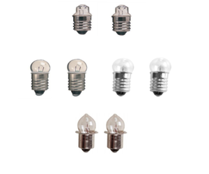Pack of 2 Torch Bulbs 2.5v 3.5v 4.8v 6v Lens End Various Fittings Light ...