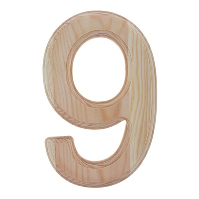 Unfinished Wooden Arial Font Number 9 (Nine) 6.25 Inches | eBay