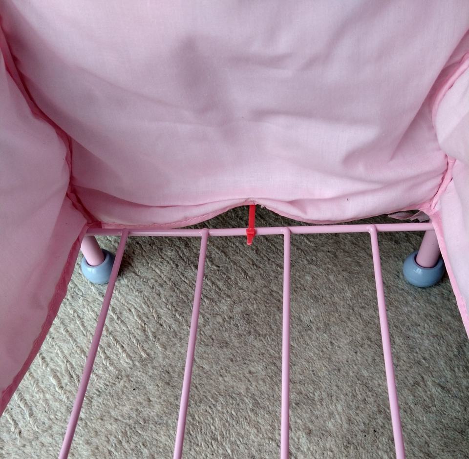 Zapf Creation BABY ANNABELL Pink Metal Crib/Cot with canopy and carry ...