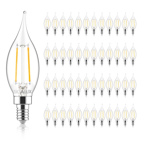 E12 LED Bulb Candelabra 60W Dimmable Flame Tip 5000K Daylight 4.5W 48 Pack CA10 840696186134| eBay