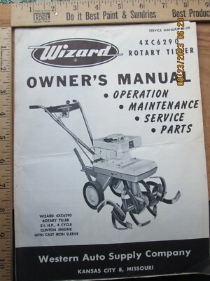 Western auto Wizard 4xc6290 rotary tiller manual 62-39 | eBay