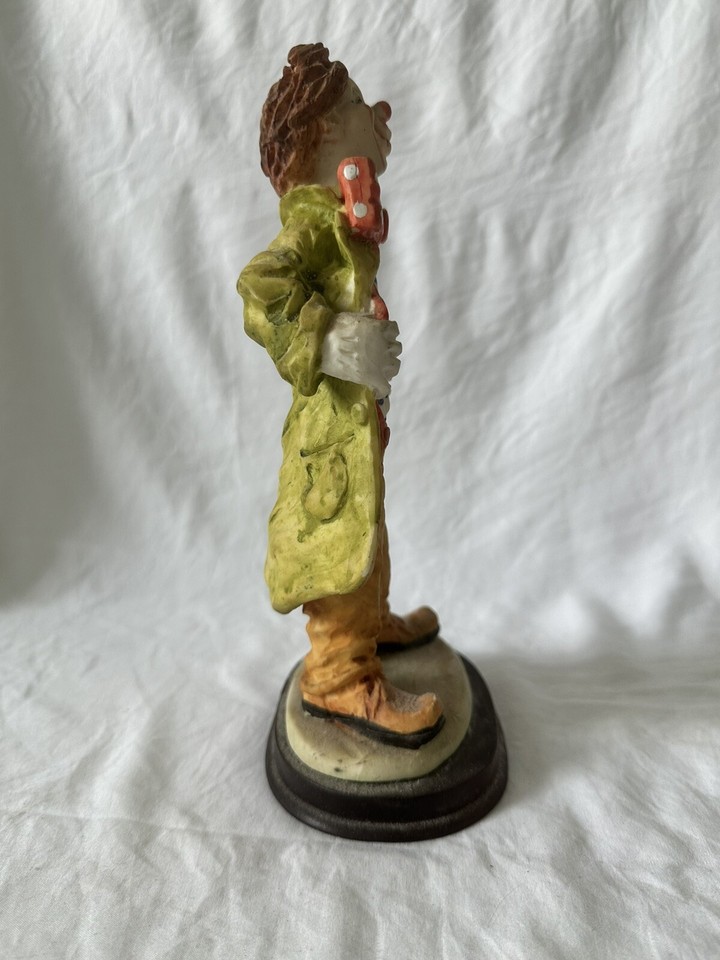 Vintage Smiling Clown Hobo Figurine Statue 10.5" Tall, Hand Paint C ...