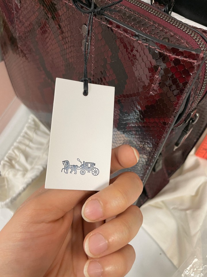 Coach 1941 Rogue - RARE FULL PYTHON, NWT Limited Ed., Black/OxBlood ...