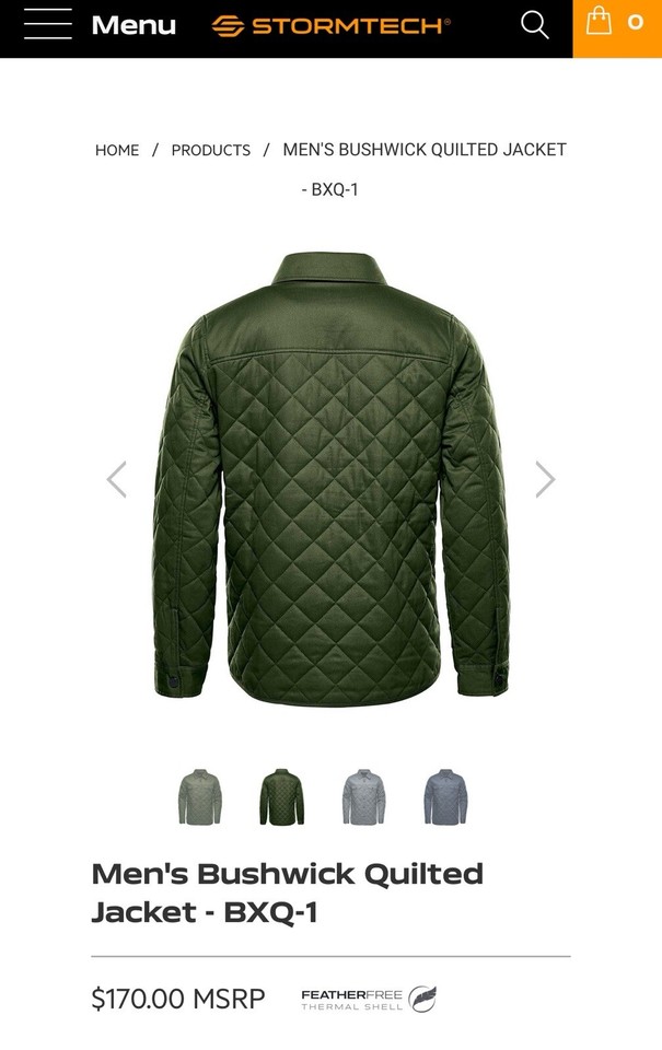 NWT 🌺 STORMTECH Performance Men's Bushwick Quilted Jacket BXQ-1 Green XL $170 | eBay