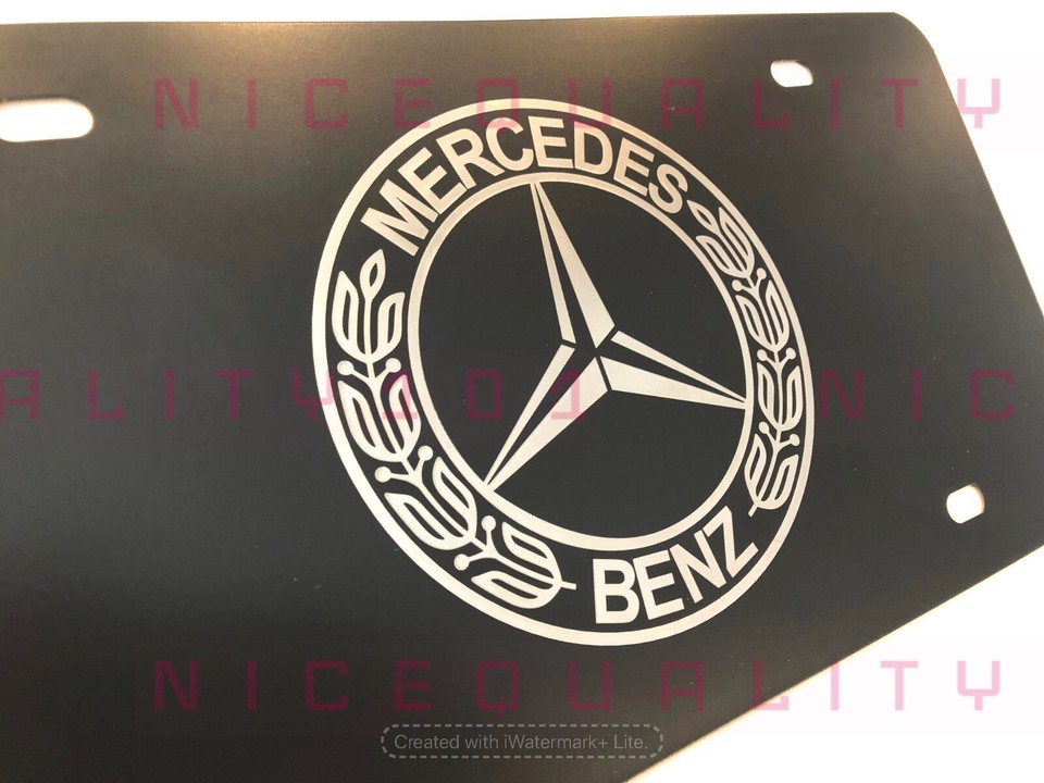 Mercedes Benz Laser Engraved Stainless Steel Finished License Plate Frame