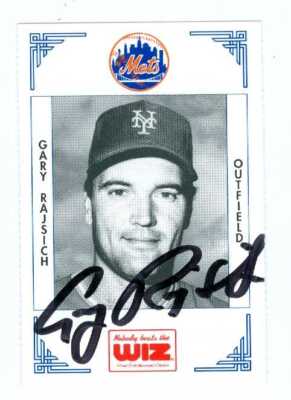 Gary Rajsich autographed baseball card Mets 1991 Wiz baseball card mini ...