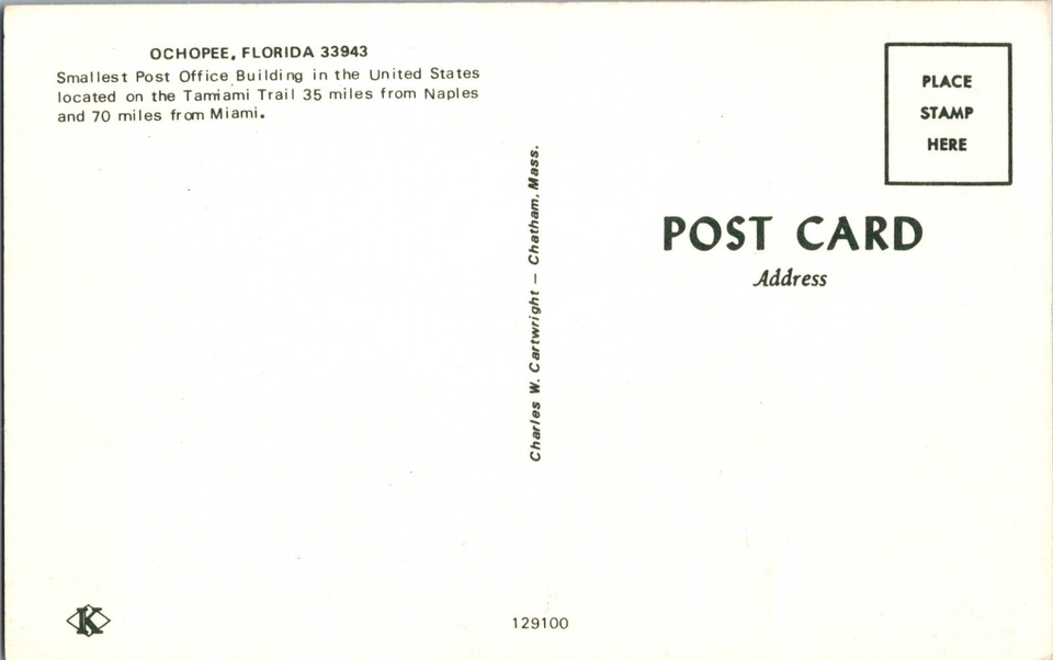 Vtg Postcard The worlds Smallest Post Office, Ochopee, Florida ...