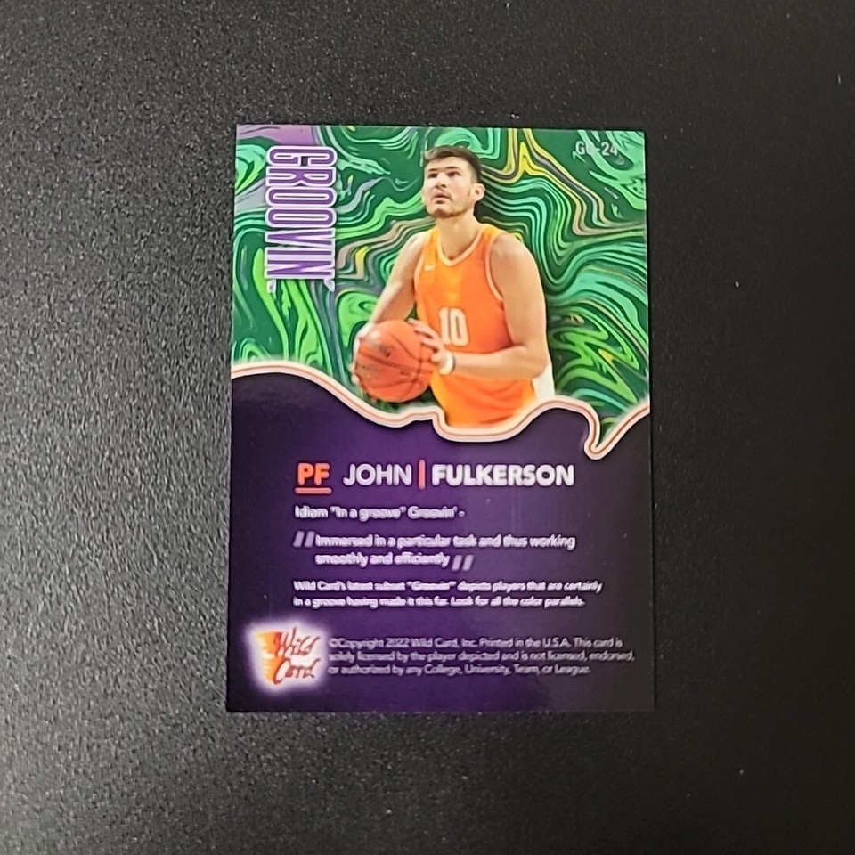 2021-22 Wild Card Alumination John Fulkerson Groovin Pink Green Shimmer ...