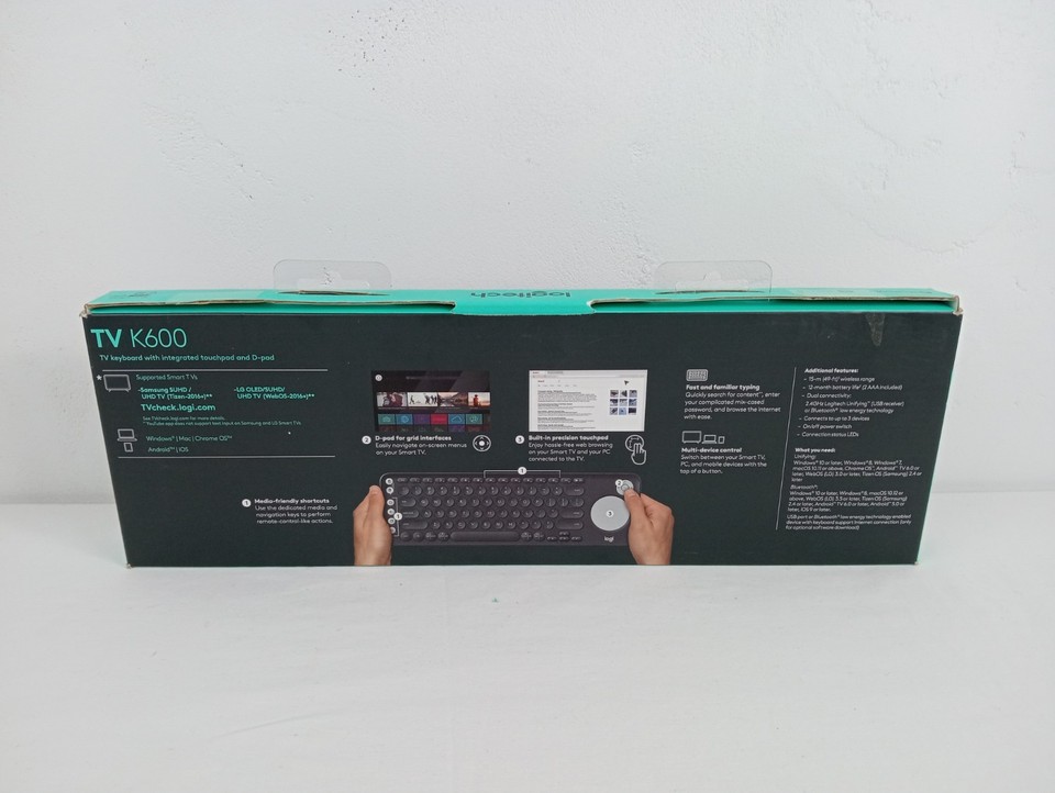 Logitech K600 Wireless Smart TV Keyboard With Touchpad Dongle ...